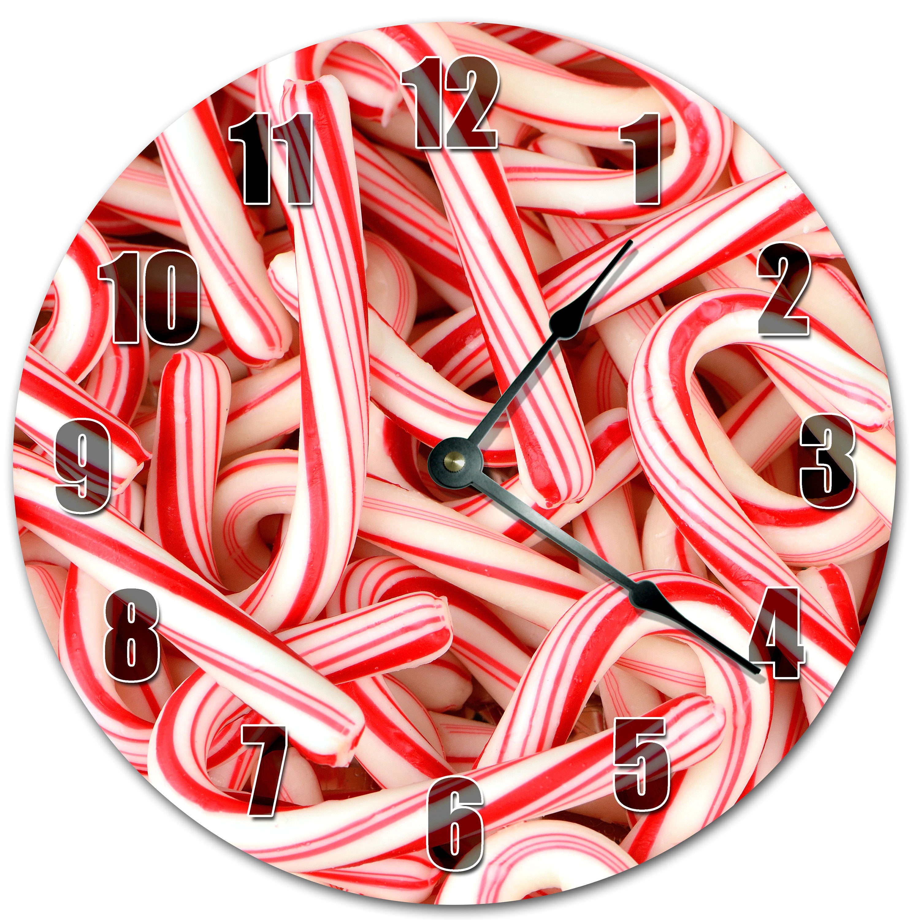 10.5 COLORFUL CANDY CANE Clock Living Room Clock | Etsy