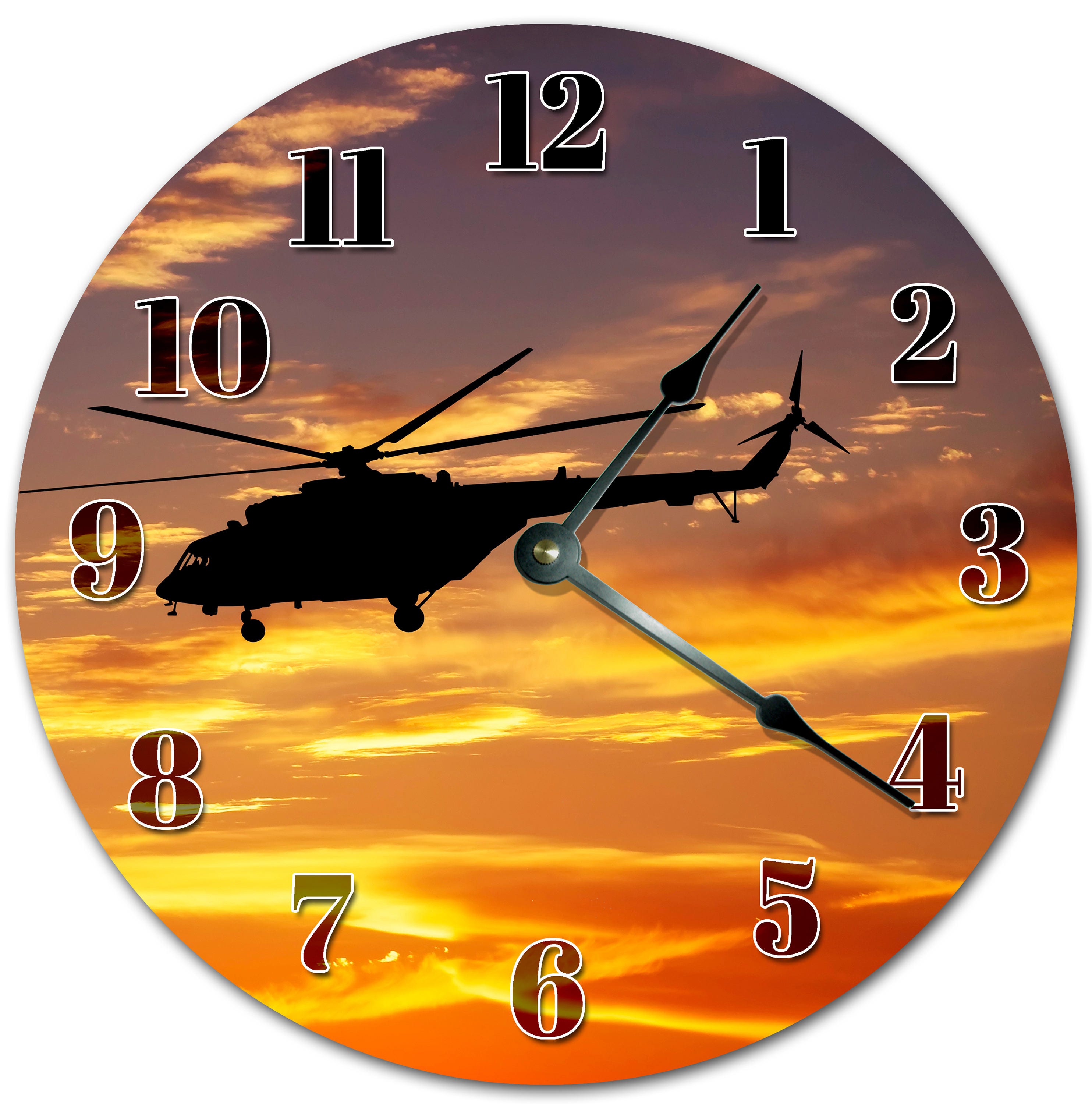 10.5 HELICOPTER RIDE Clock Living Room Clock Large | Etsy