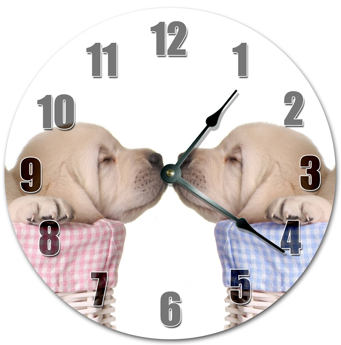 10.5 Adorable KISSING LAB PUPPY Clock Living Room - Etsy