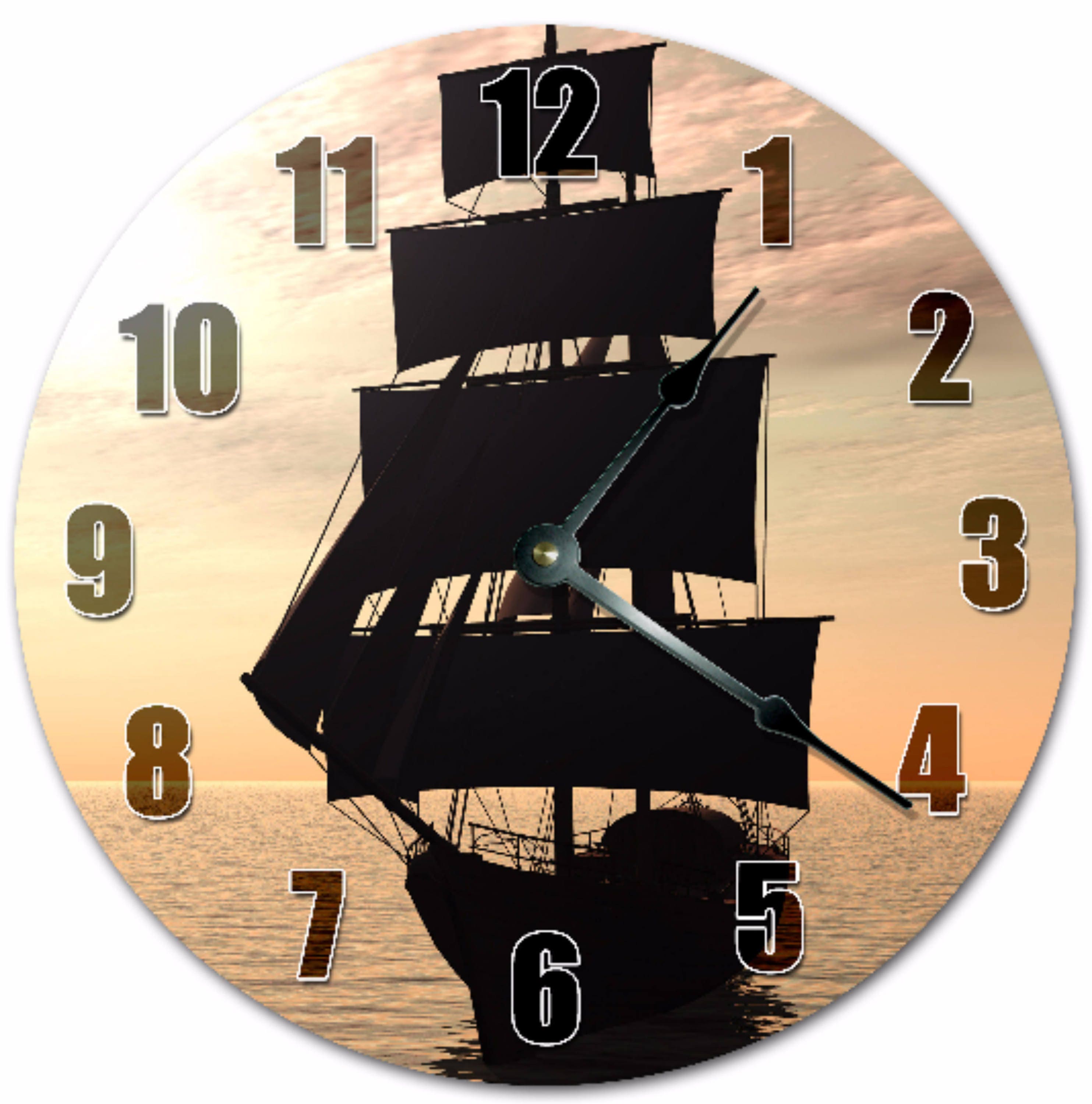 10.5 Shadow SAILING SHIP Clock Living Room Clock | Etsy