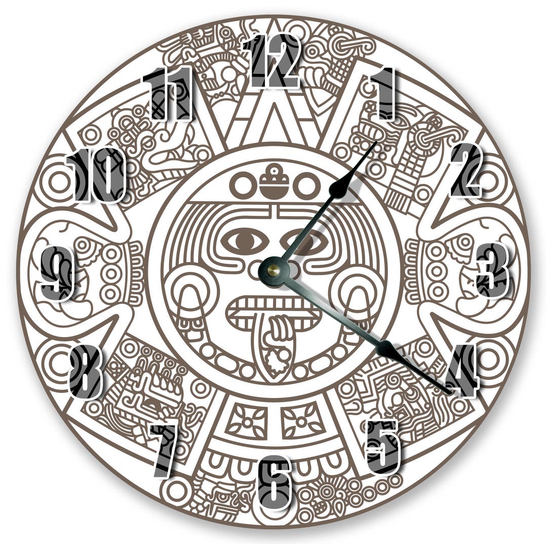 Abstract Aztec Calendar Wall Clock: 10.5" Silent Home Decor - Etsy