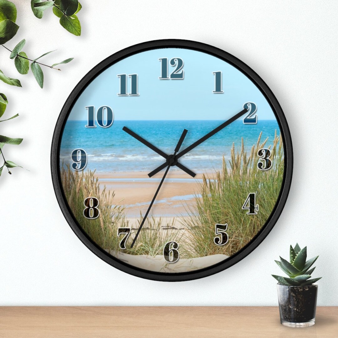 10 Silent BEACH WALL CLOCK Modern Home Decor Clocks Housewarming Gift ...