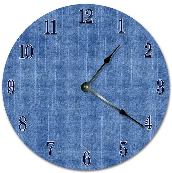 10.5 Blue DENIM Clock Living Room Clock Large | Etsy