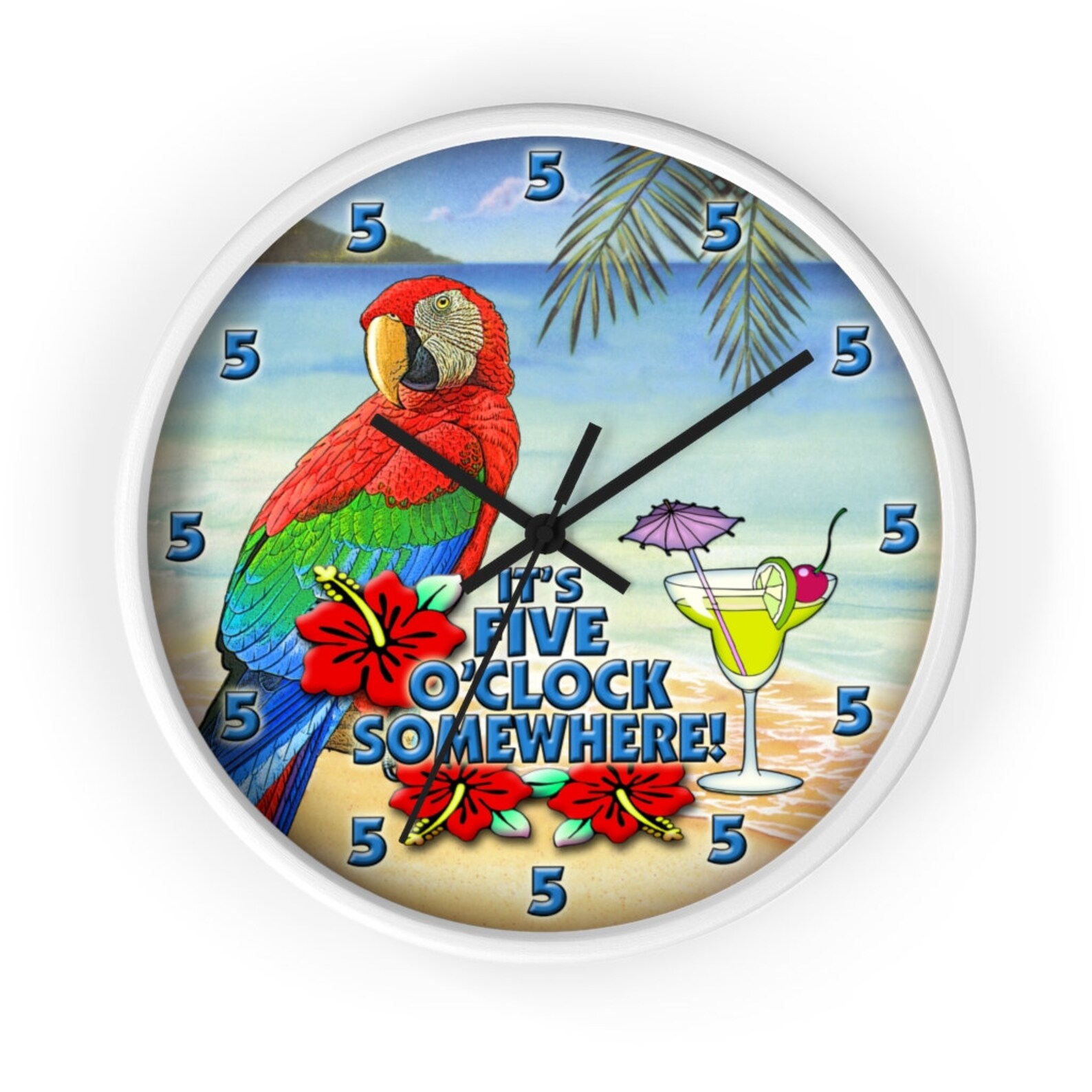 Silent 5 OCLOCK SOMEWHERE CLOCK Wall Clock Modern Home Decor - Etsy