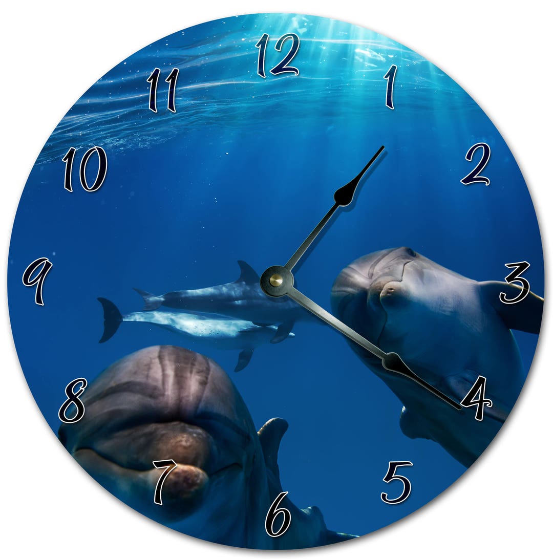 Dolphin Wall Clock: 10.5" Living Room Decor Clock - Etsy