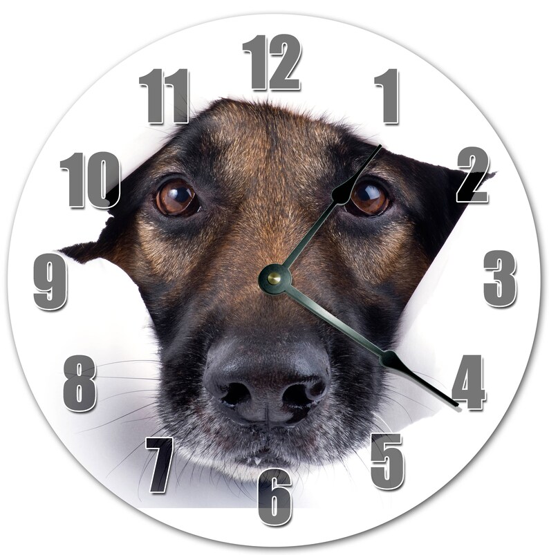 10.5 Adorable DOG FACE in HOLE Clock Living Room Clock - Etsy