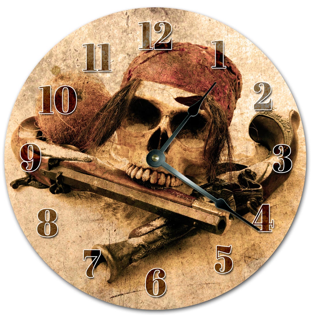 10.5 PIRATE Clock Living Room Clock Large 10.5 Wall Clock Home Décor ...