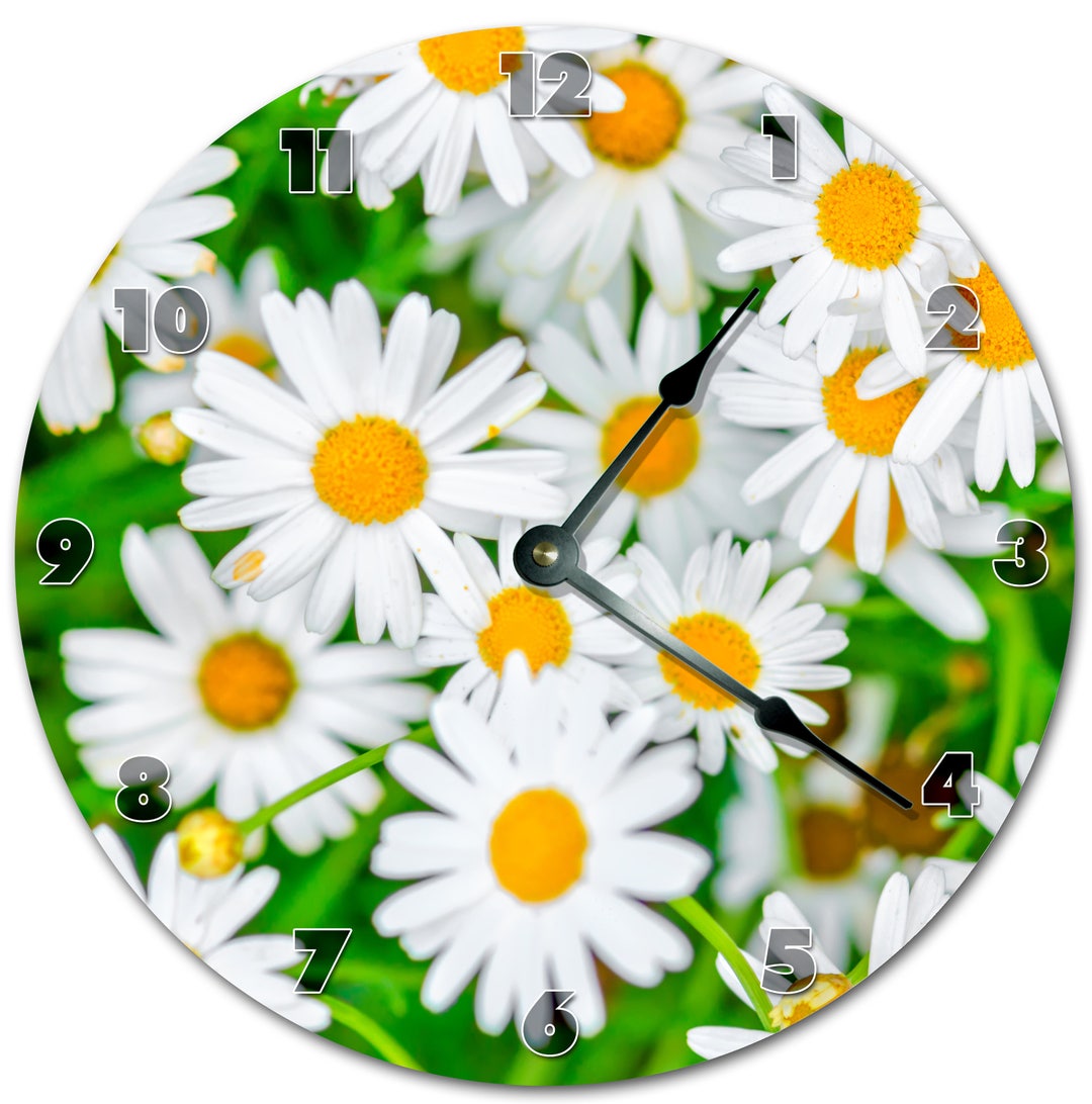 10.5 Beautiful DAISIES Clock Living Room Clock Large - Etsy
