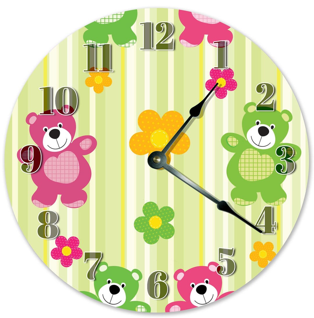 Teddy Bear Wall Clock: 10.5" Nursery Decor Clock - Etsy