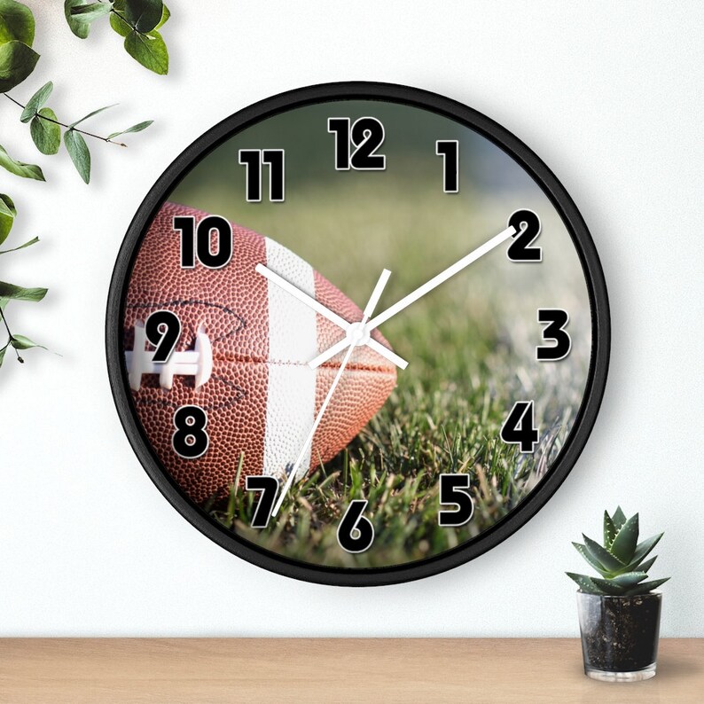 10 Silent Wall Clocks FOOTBALL WALL CLOCK Personalized | Etsy