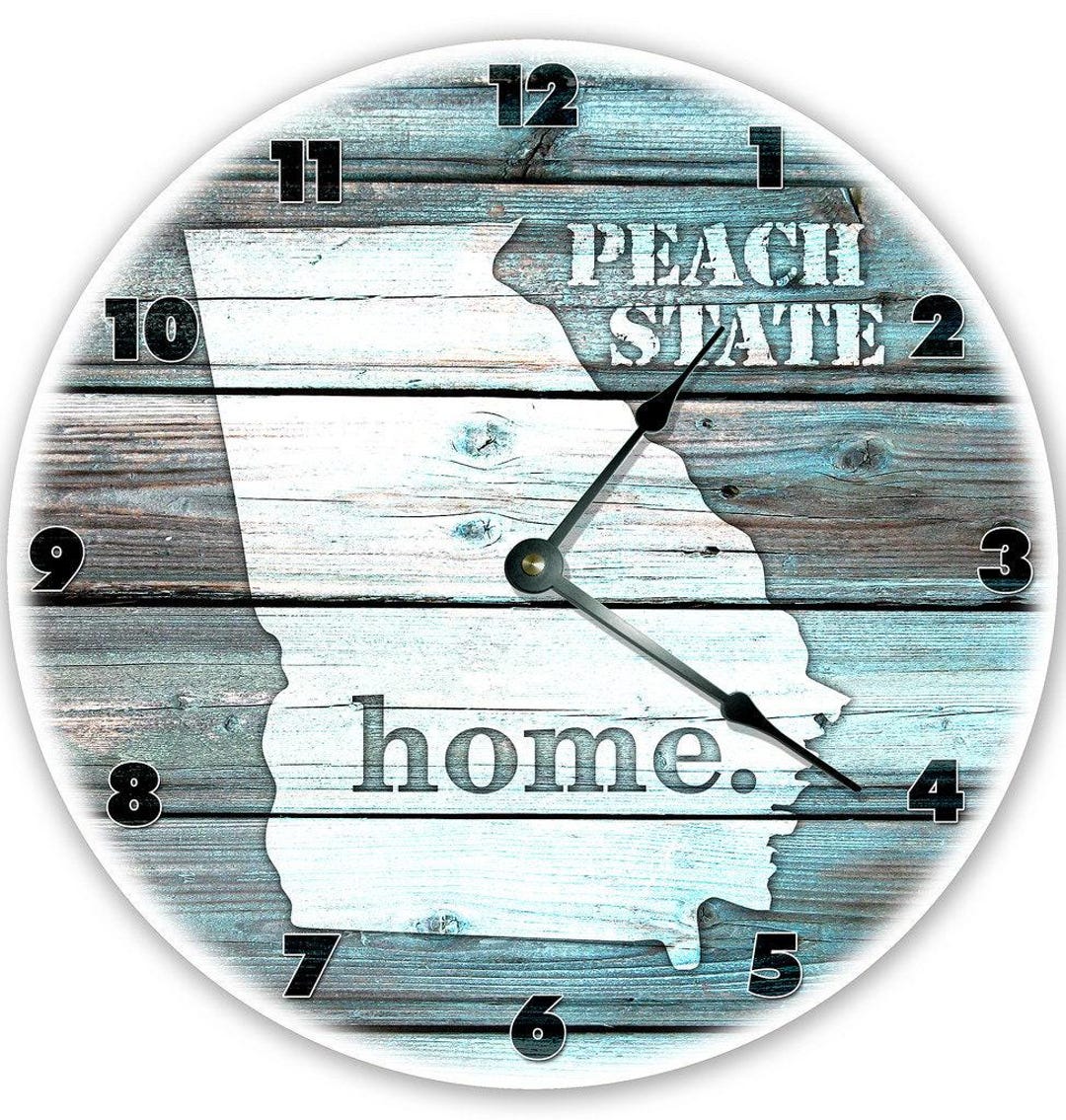 Georgia Teal Wall Clock: Rustic 12-inch MDF Decor - Etsy
