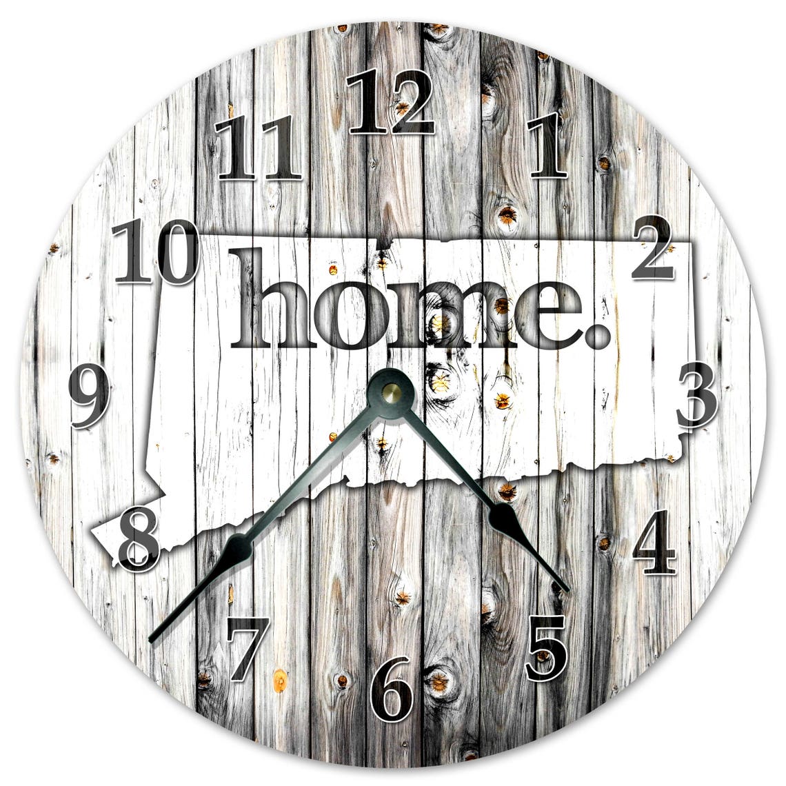 10.5 CONNECTICUT Rustic Map Clock Living Room Clock | Etsy