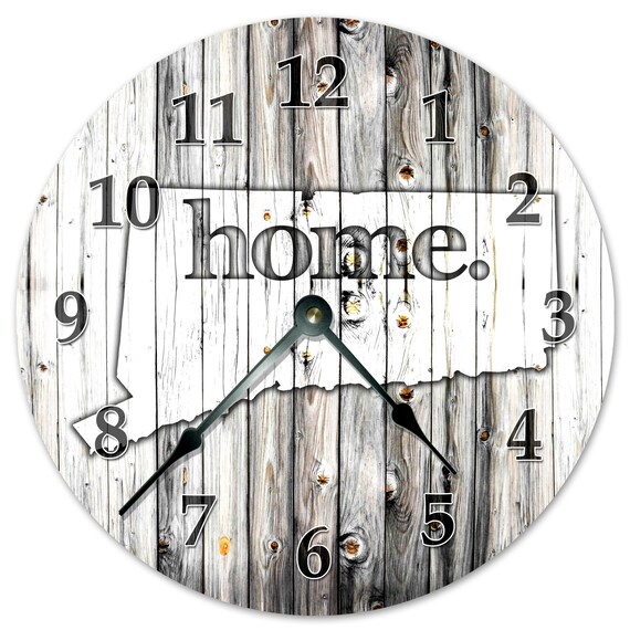 10.5 CONNECTICUT Rustic Map Clock Living Room Clock | Etsy