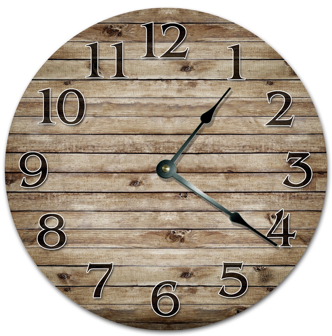 10.5 BROWN WOOD BOARDS Clock Living Room Clock Large - Etsy