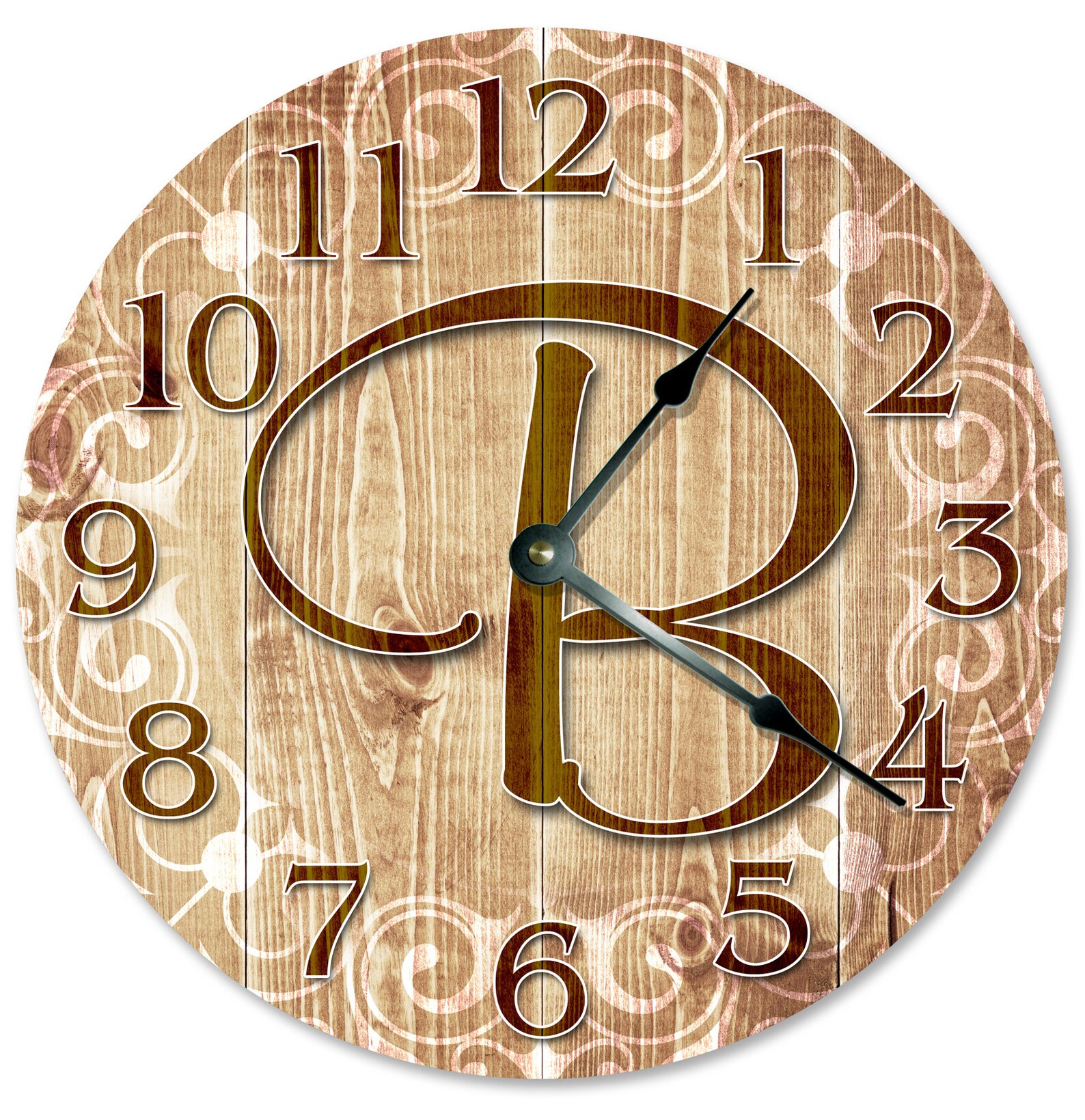 10.5 Letter B Monogram Clock Living Room Clock Large - Etsy