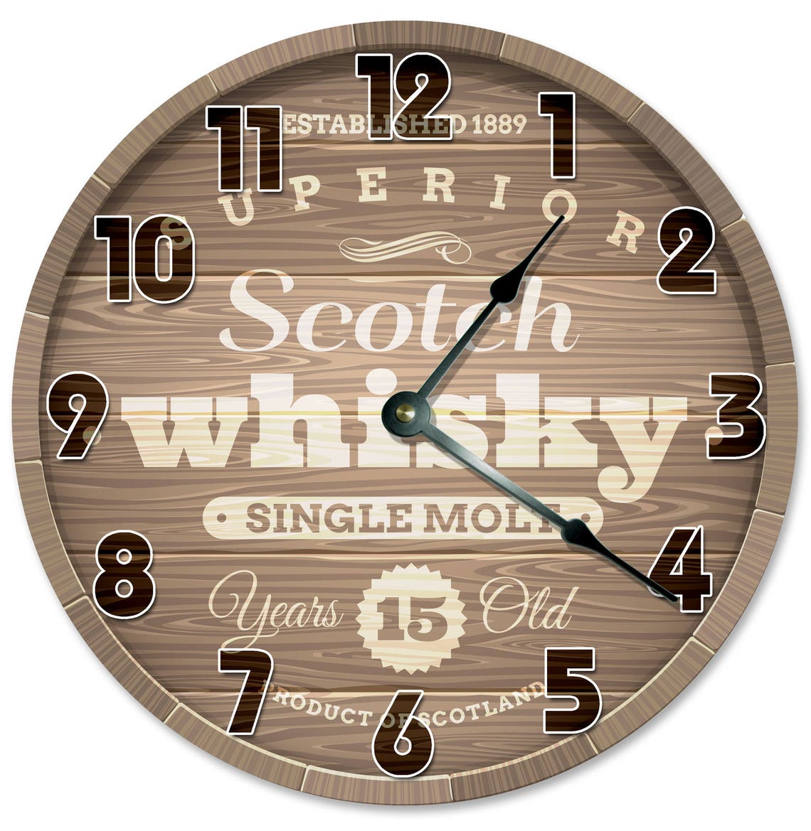 10.5 Scotch Whiskey Barrel Clock Living Room Clock - Etsy