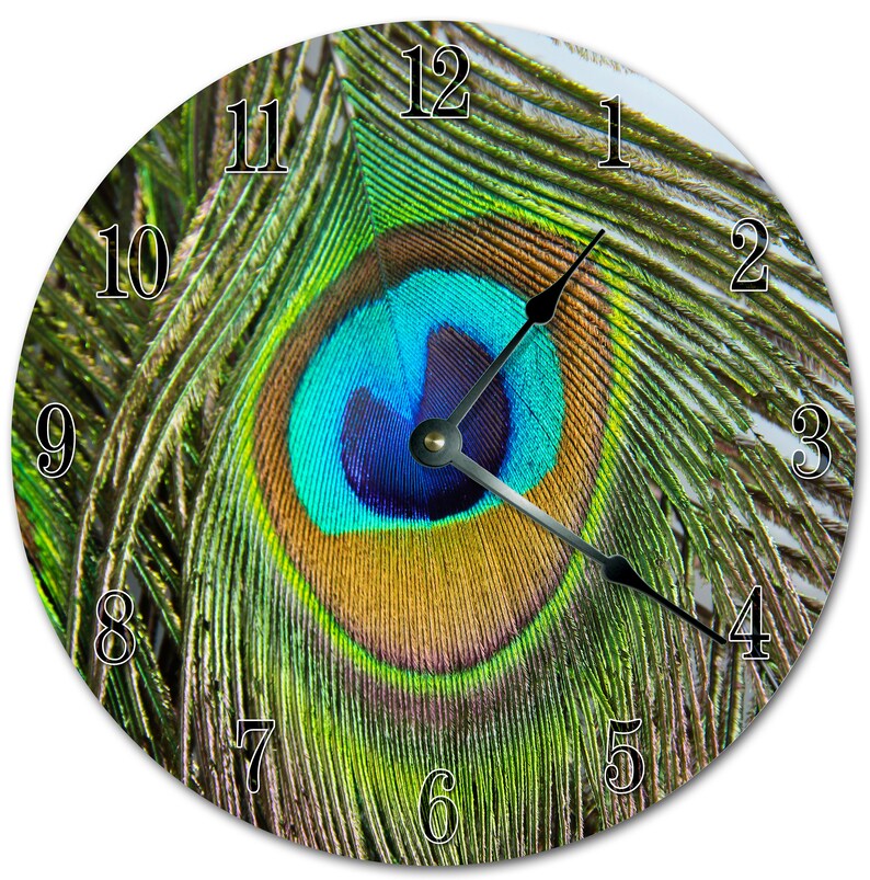 10.5 MARVELOUS PEACOCK FEATHER Clock Living Room Clock - Etsy
