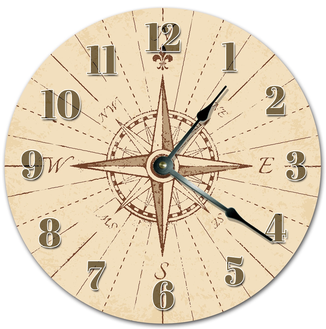 10.5 GREAT COMPASS DESIGN Clock Living Room Clock - Etsy