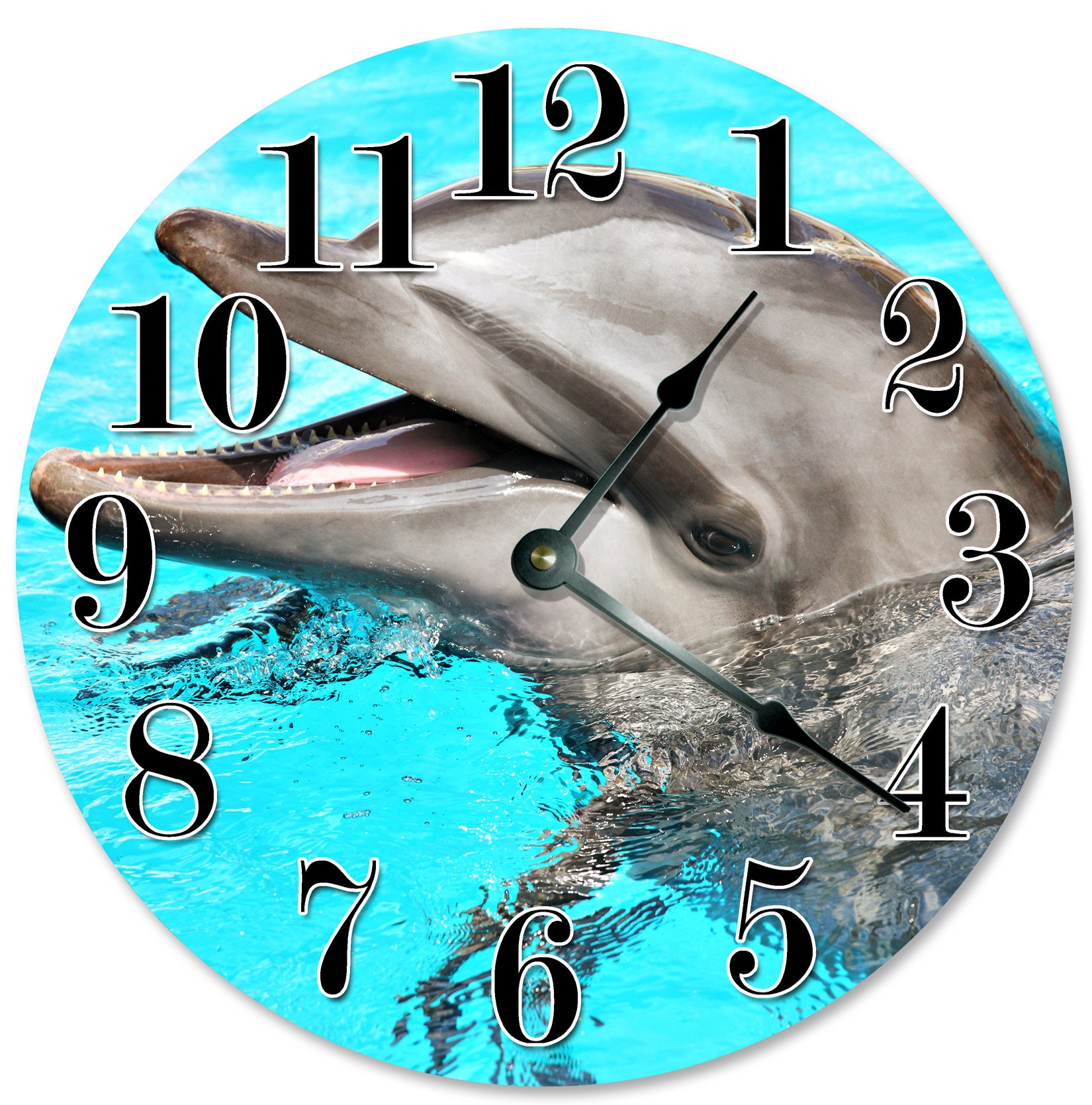 10.5 Adorable Smiling DOLPHIN Clock Living Room Clock | Etsy
