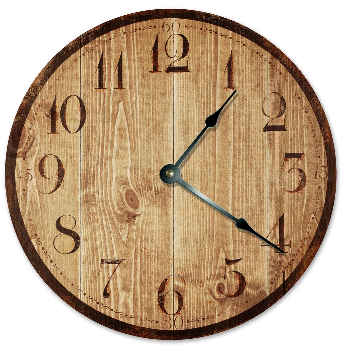 10.5 RUSTIC Brown Woods Clock Living Room Clock - Etsy