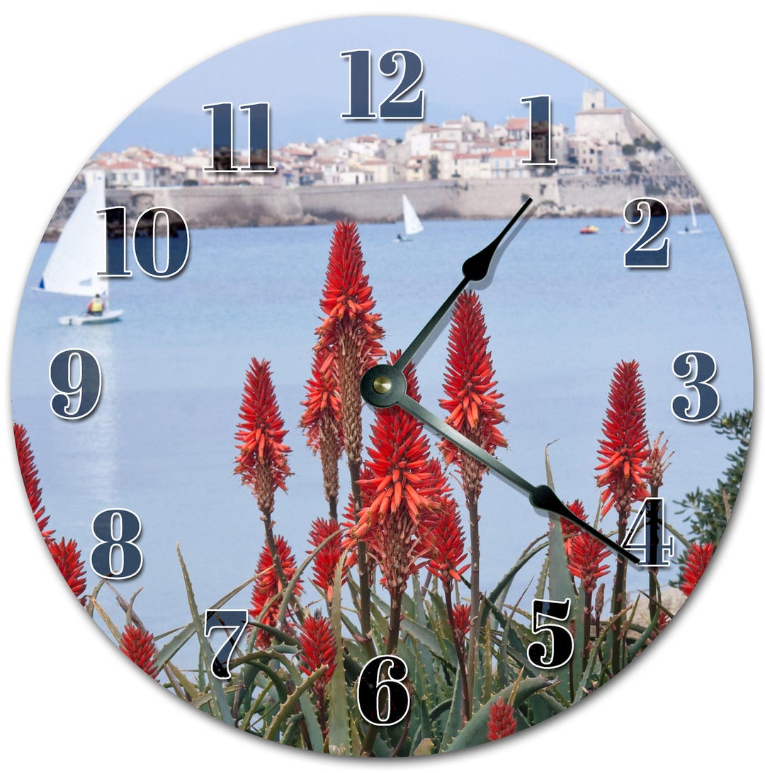Silent Wall Clock: Modern Open Face Design - Colorful Lake View - Etsy
