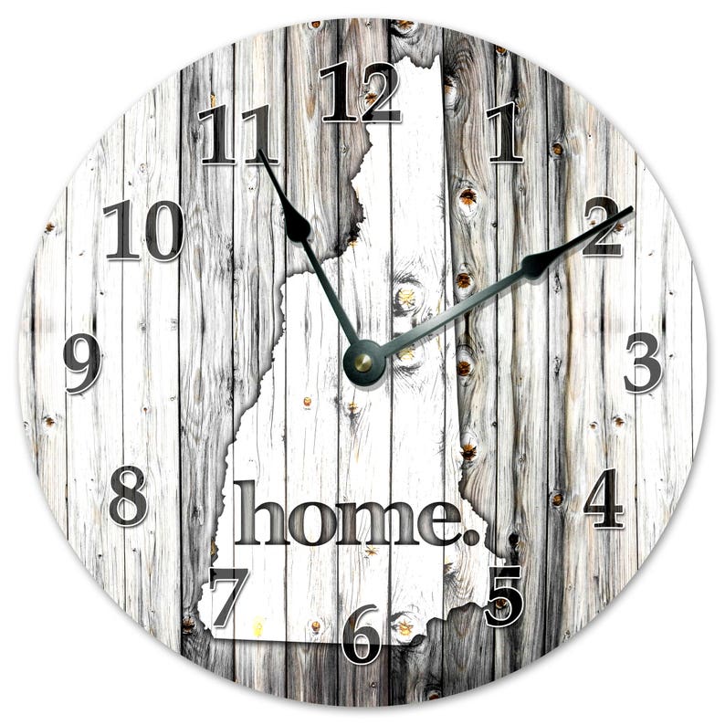 10.5 NEW HAMPSHIRE Rustic Map Clock Living Room Clock - Etsy