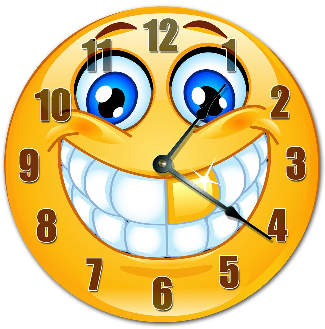 10.5" SMILING GOLD TOOTH Clock - Living Room Clock - Large 10.5" Wall ...