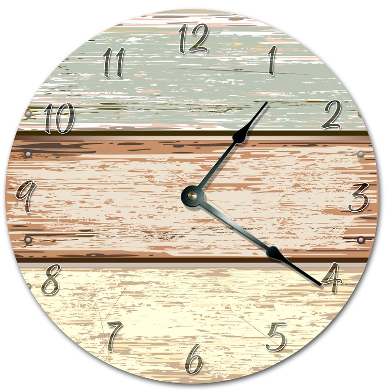10.5 Wooden Plank Cartoon Clock Living Room Clock - Etsy