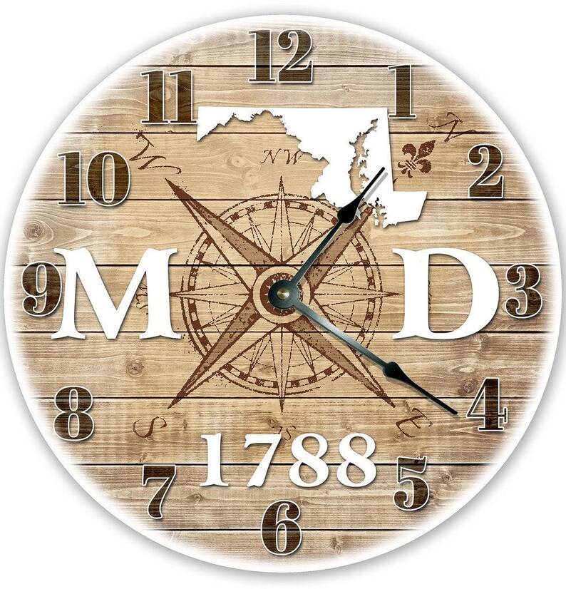 Maryland State Wall Clock - Large 12-inch Silent Design - Etsy
