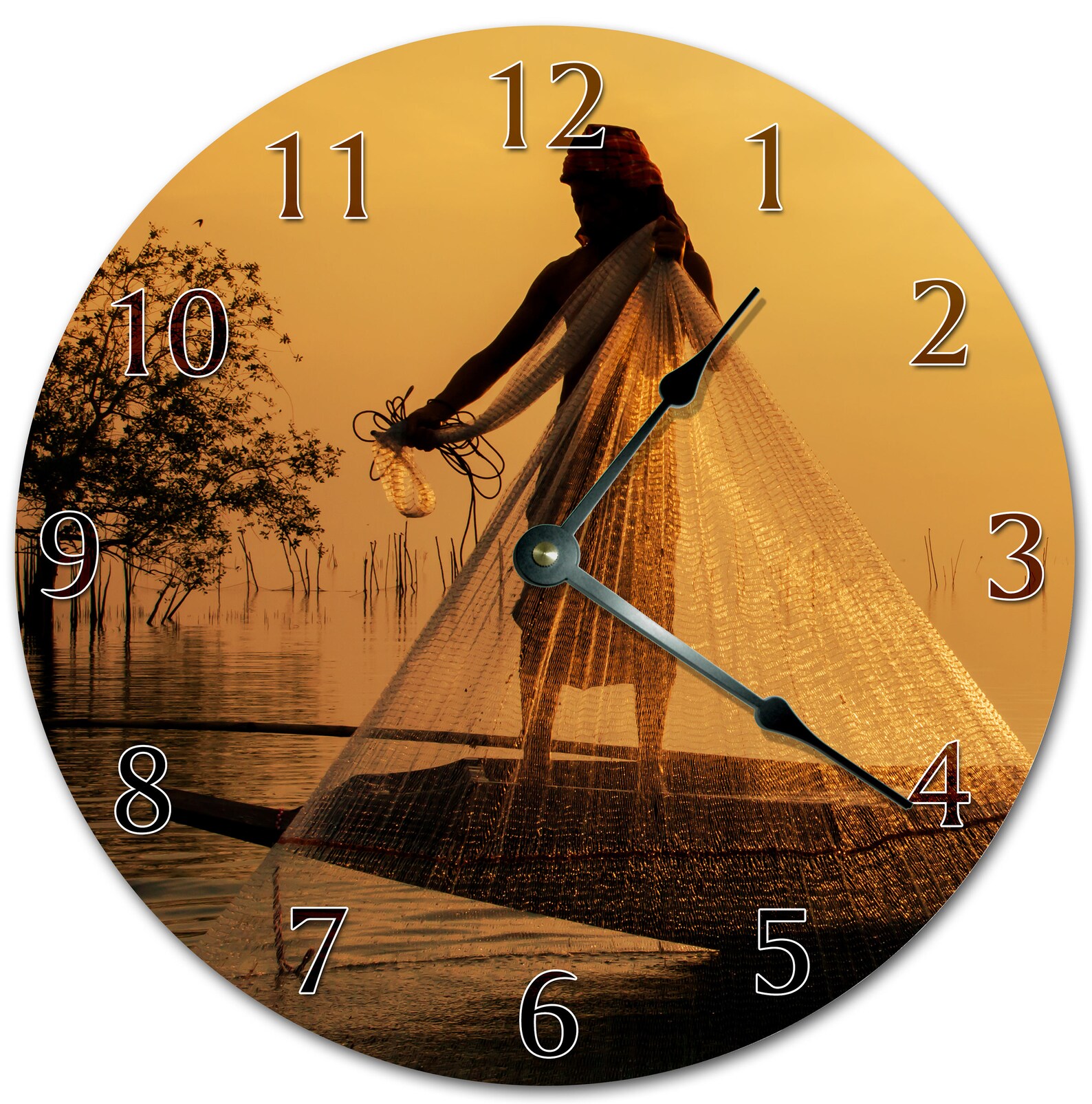 10.5 FISHERMAN Fishing In River Clock Living Room | Etsy