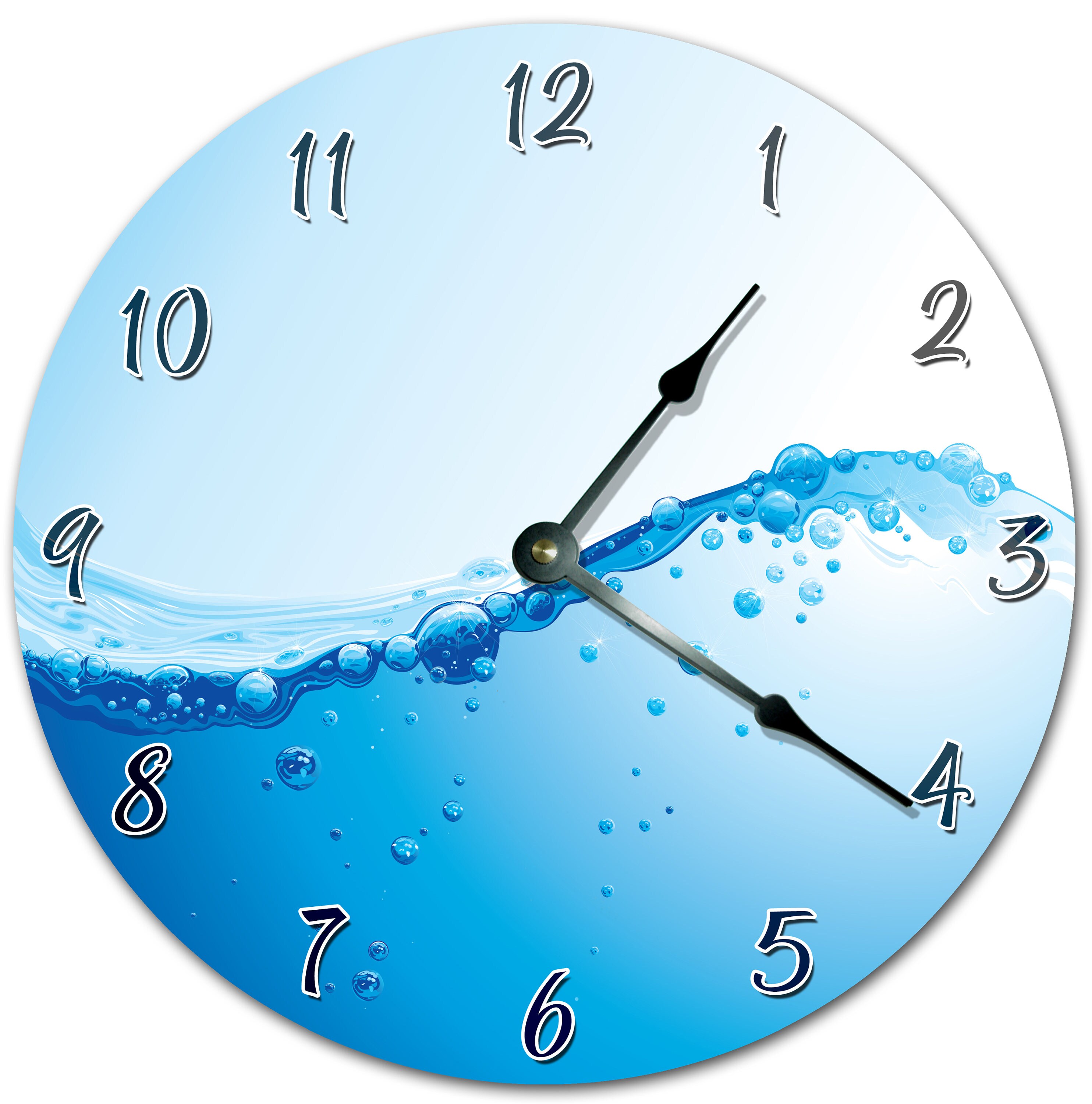 10.5 BLUE Water BUBBLES Clock BLUE Clock Living Room | Etsy
