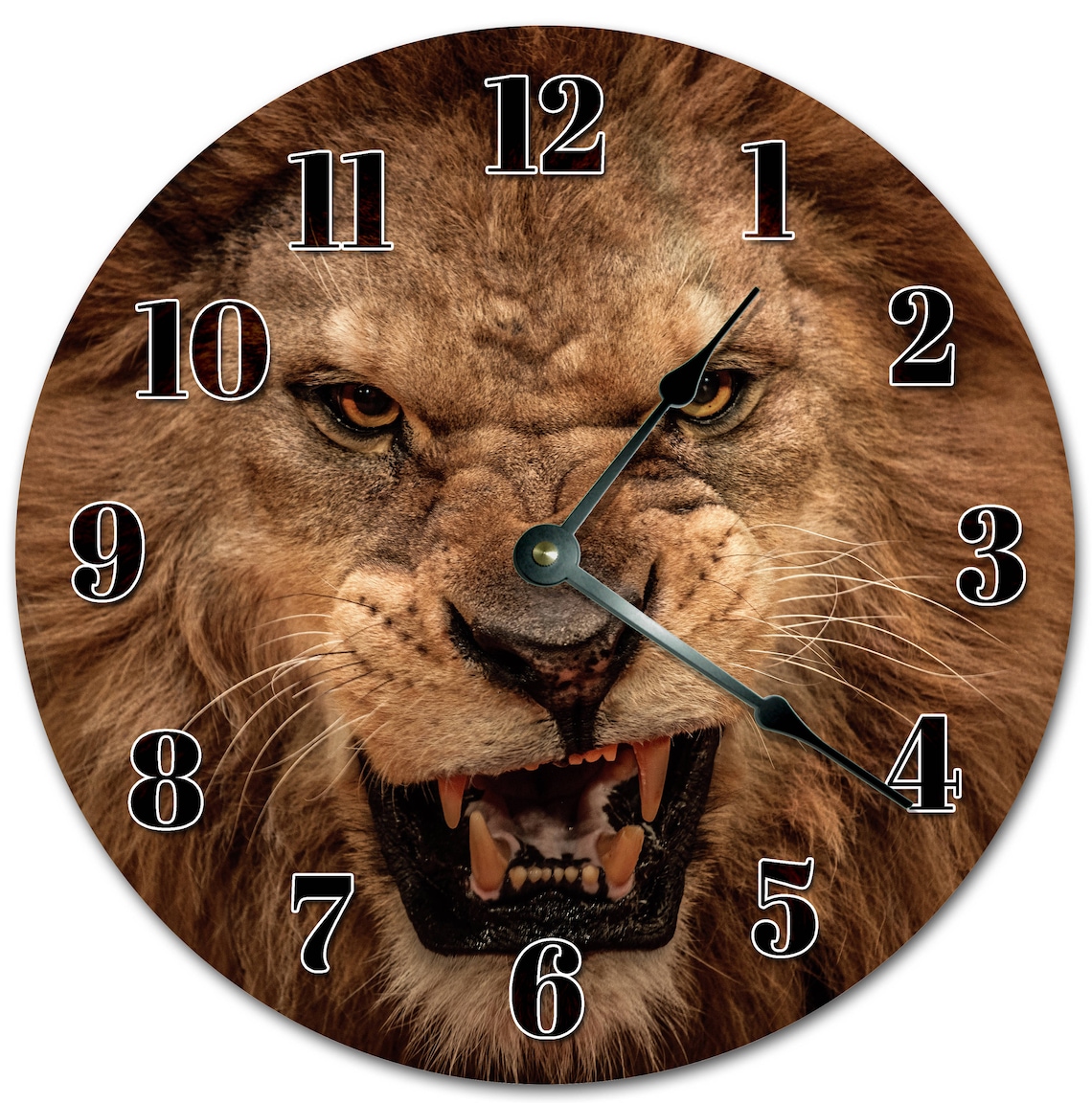 10.5 ROARING LION Clock Living Room Clock Large | Etsy
