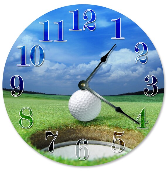 10.5 GOLF Clock BLUE and GREEN Clock Living Room | Etsy