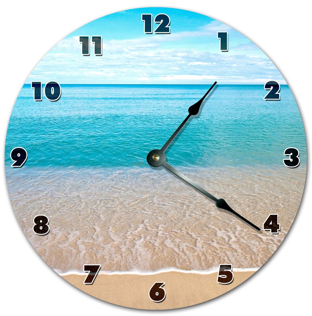 Calm Sea Wall Clock: 10.5" Blue Open Face, Silent Movement - Etsy