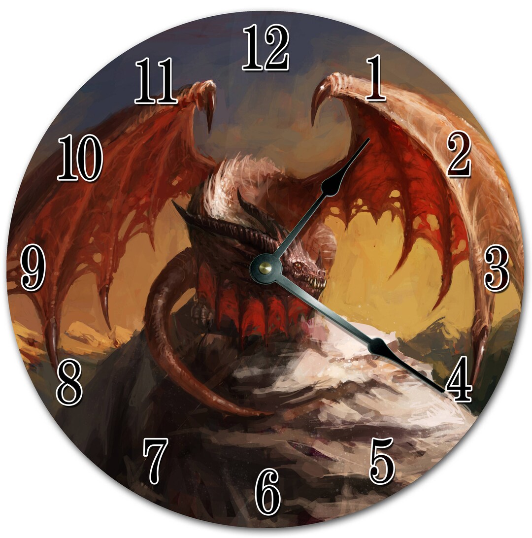 10.5 MIGHTY DRAGON ART Clock Living Room Clock Large 10.5 Wall Clock ...