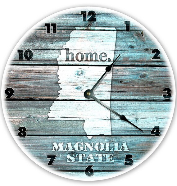 12 MISSISSIPPI TEAL RUSTIC Look Clock Large 12 Inch | Etsy