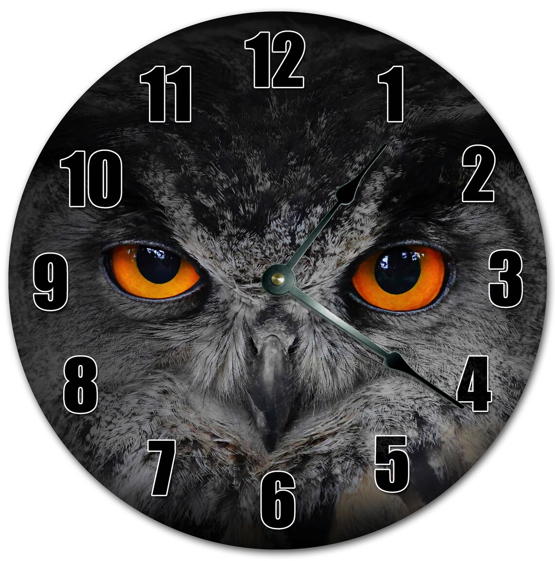 10.5" Southern WHITE FACED OWL Clock - Living Room Clock - Large 10.5 ...