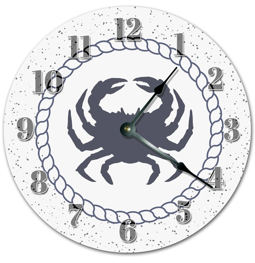 10.5" SEA CRAB Clock - Living Room Clock - Large 10.5" Wall Clock ...