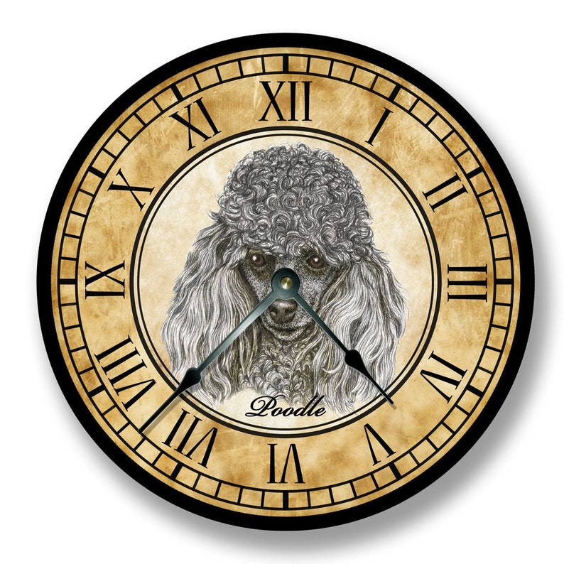 10.5 Wall Clock Poodle Wall CLOCK Color Pencil - Etsy