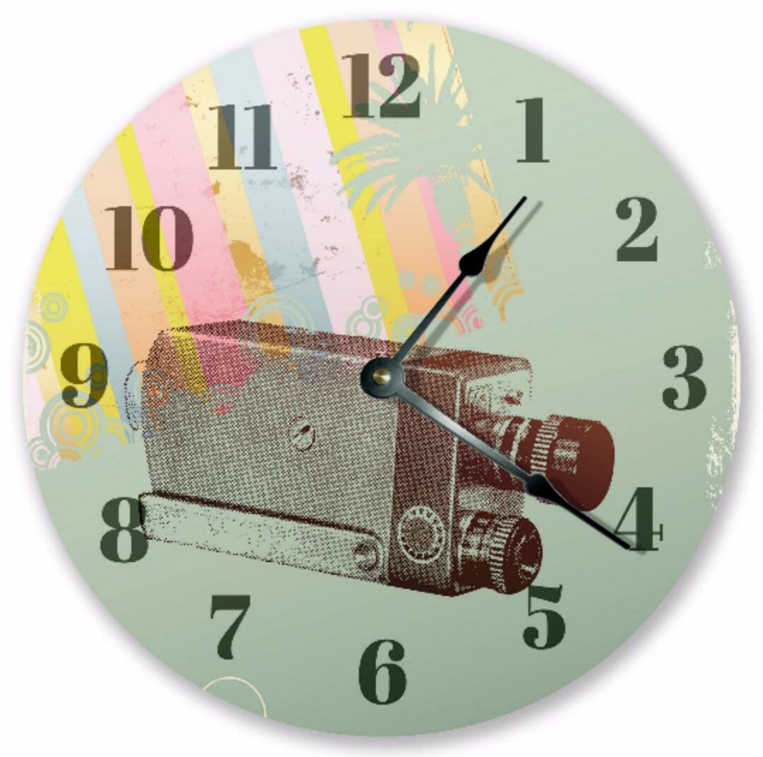 10.5 Viltage Camera Film Clock Living Room Clock Large 10.5 Wall Clock ...