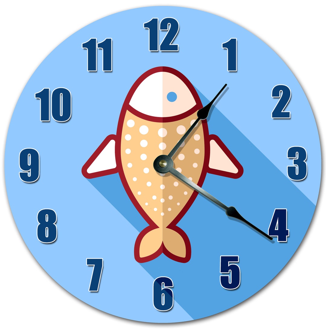 10.5 FISH CARTOON Clock Living Room Clock Large - Etsy