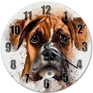 10.5" BOXER DOG Clock - Living Room Clock - Large 10.5" Wall Clock ...