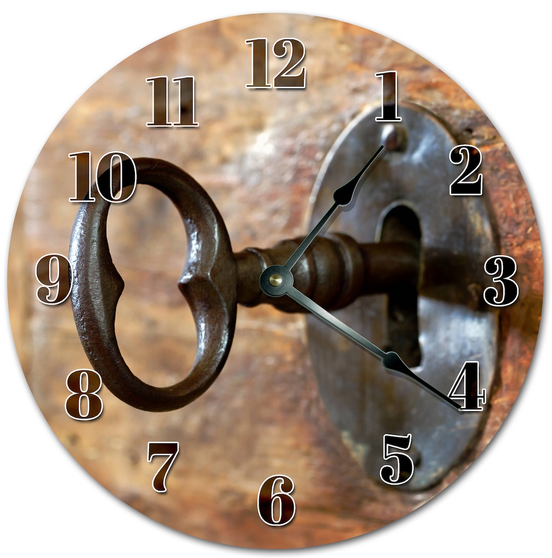 Door Key Clock: 10.5" MDF Wood Wall Decor - Etsy