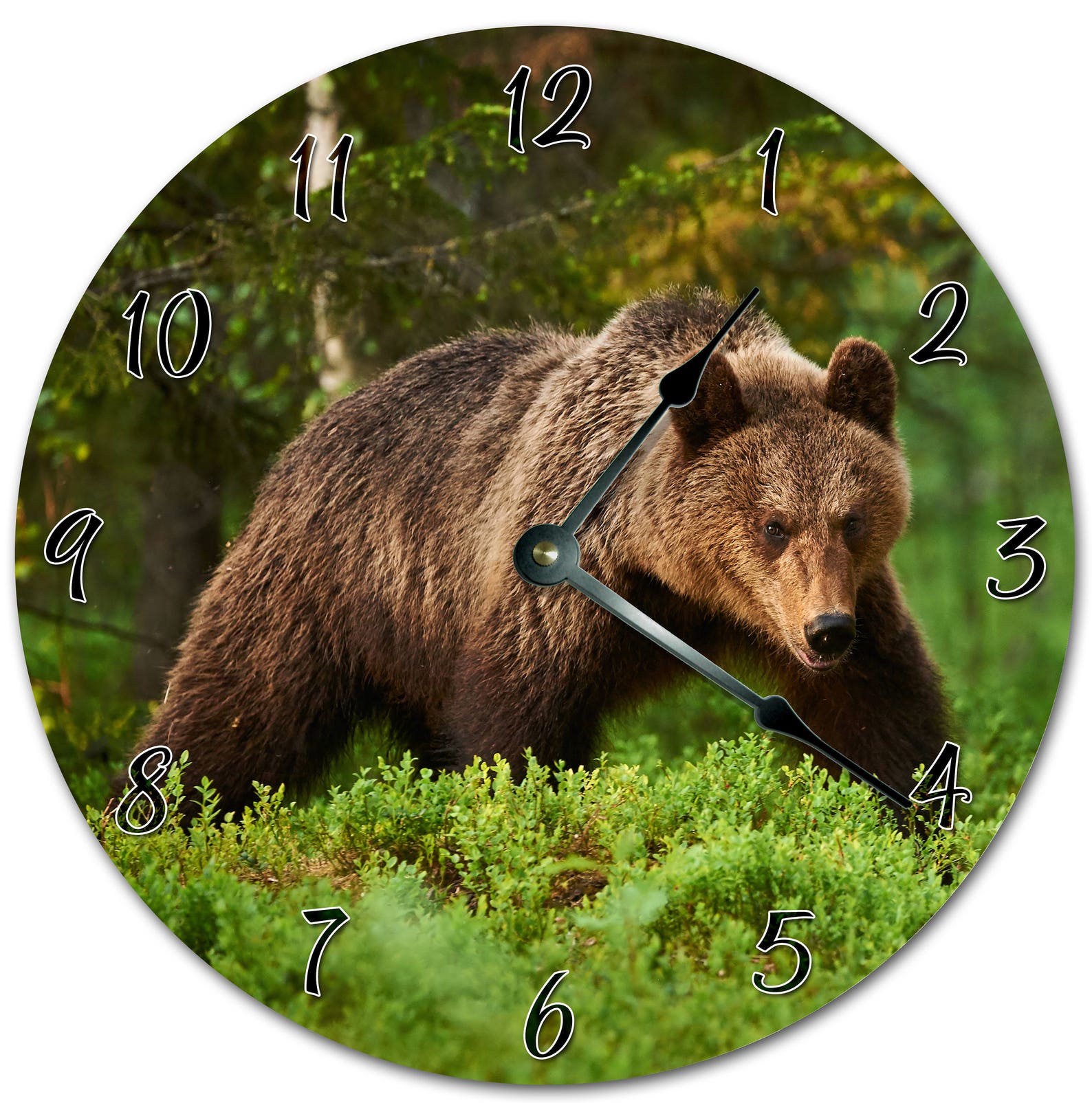10.5 FOREST GRIZZLY BEAR Clock Living Room Clock - Etsy