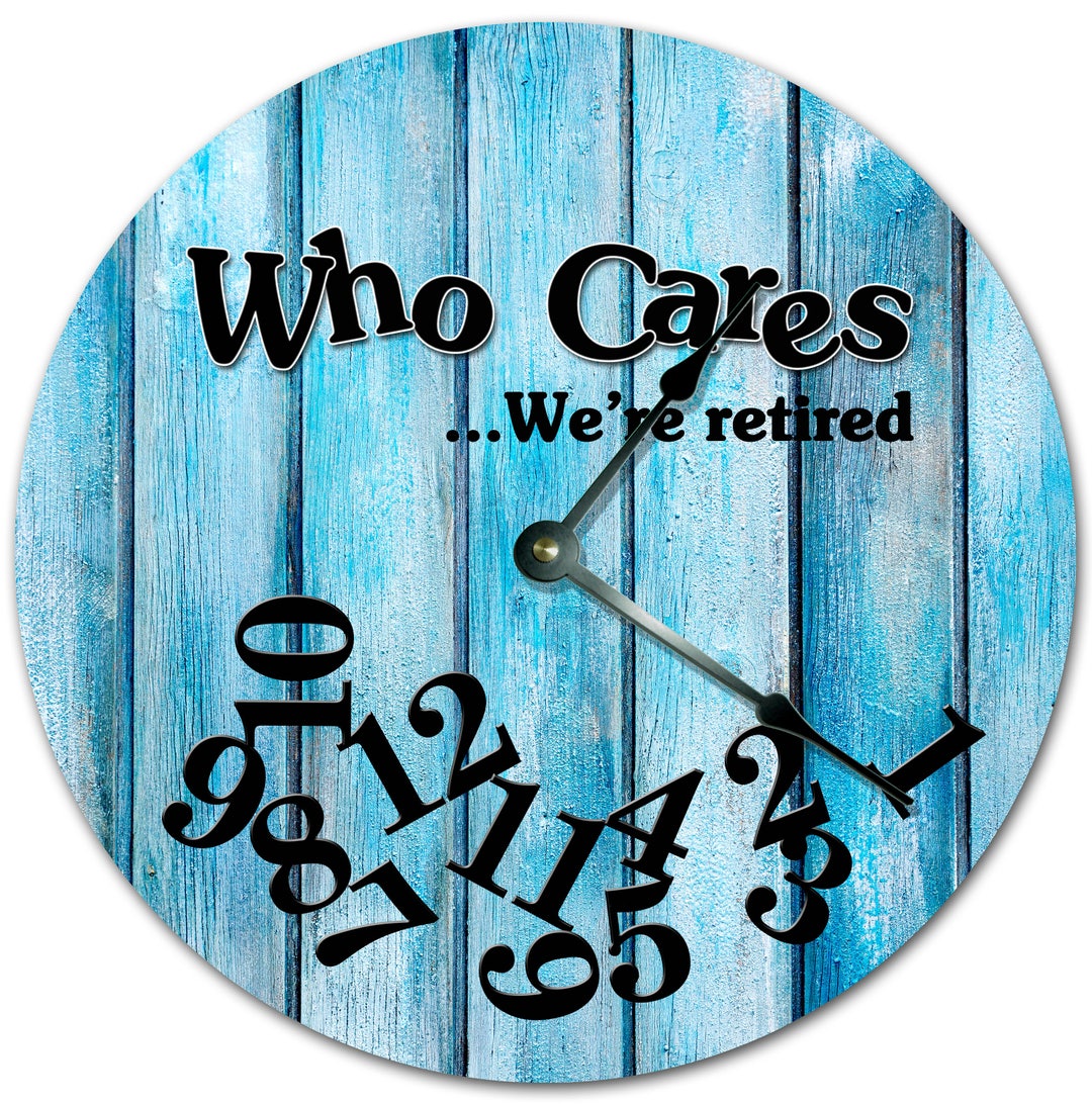 Retired Clock: 10.5" MDF Wood Wall Clock - Funny Retirement Gift - Etsy