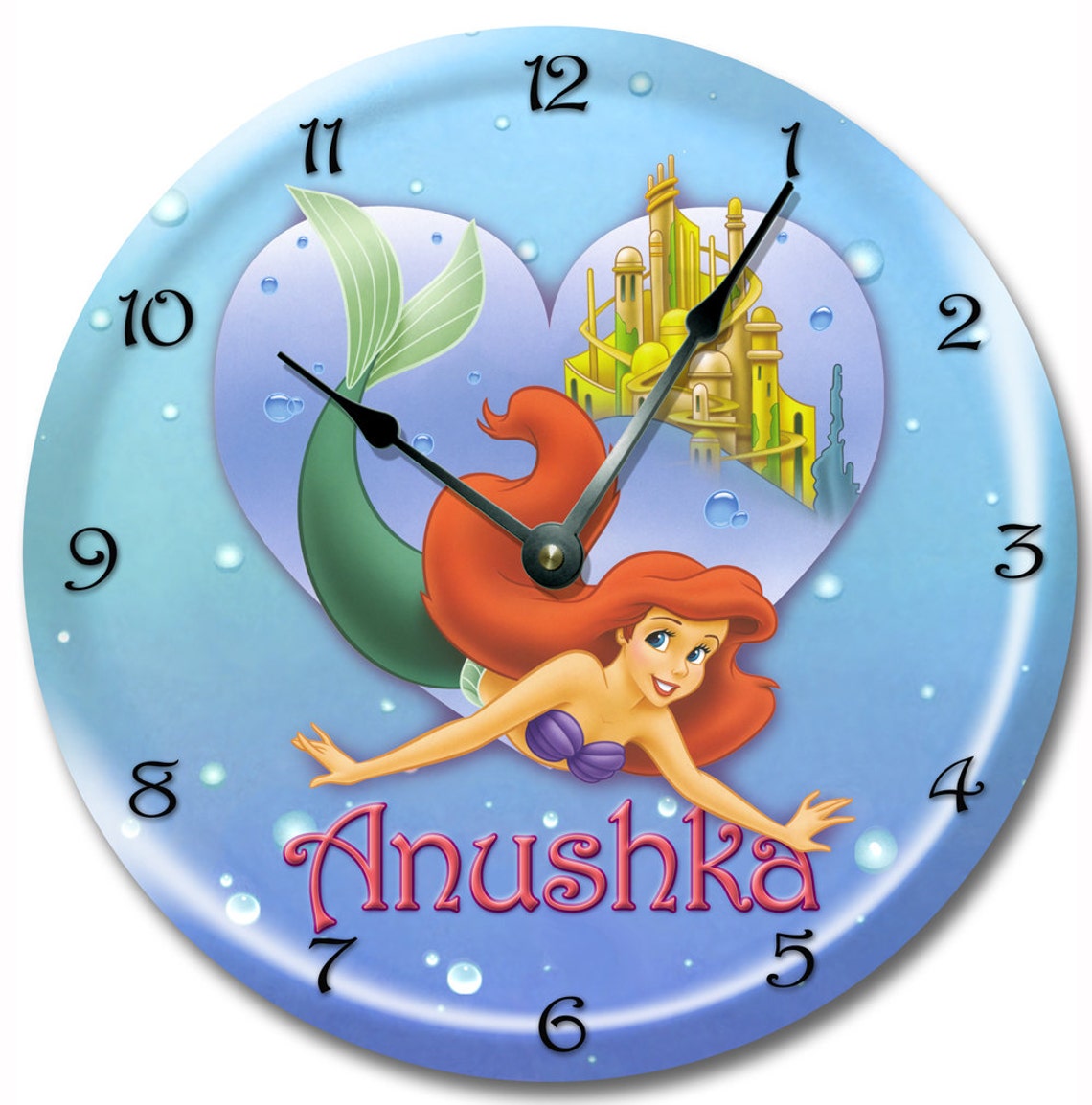 10.5 LIL MERMAID Ariel Wall Clock Wall Decoration Clocks - Etsy
