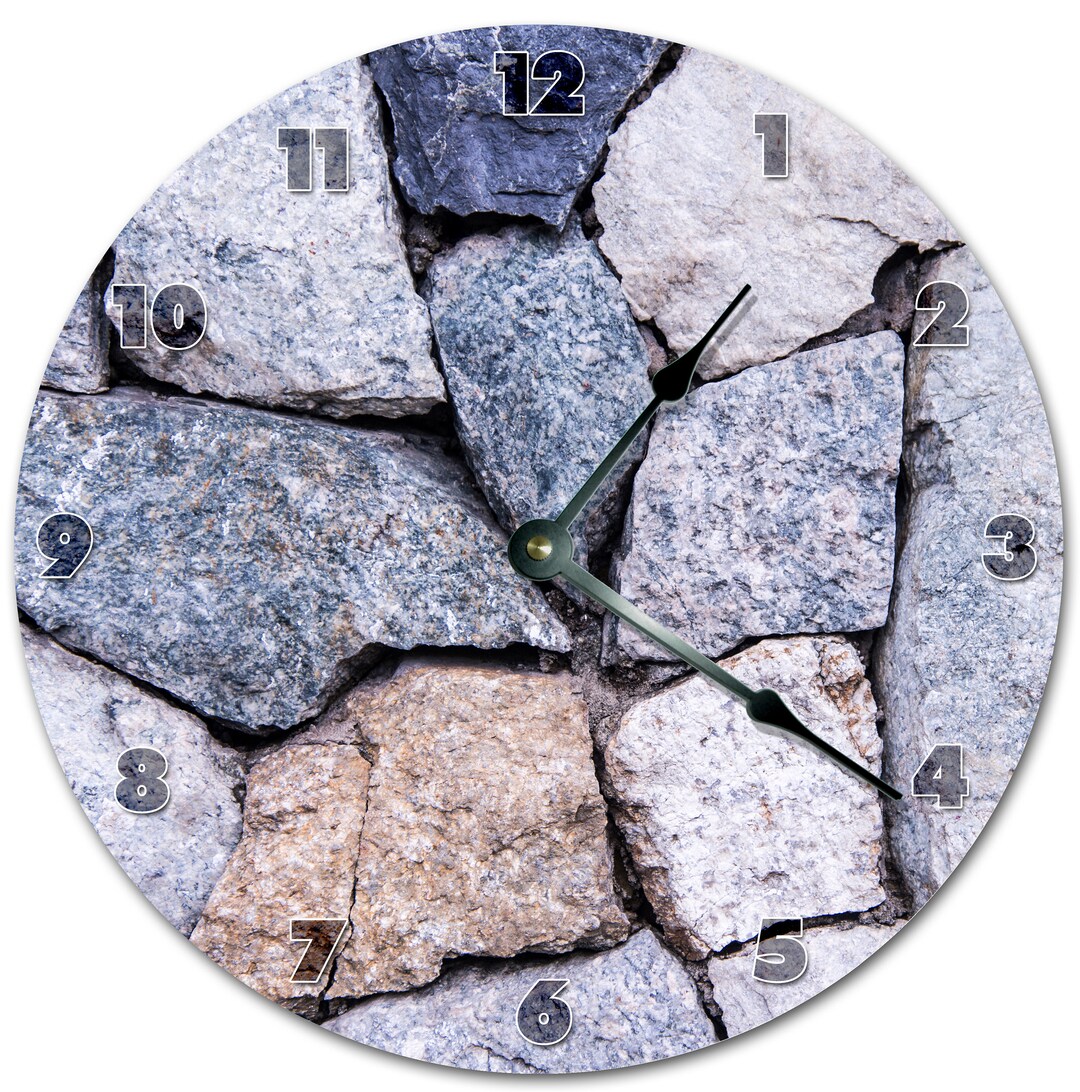 10.5" COLORFUL ROCK STONE Clock - Living Room Clock - Large 10.5" Wall ...