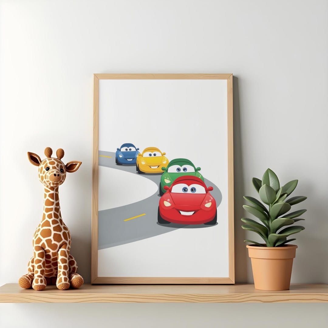 Smiling Cars Nursery Print | Playroom Vehicle Art (digital Download) - Etsy