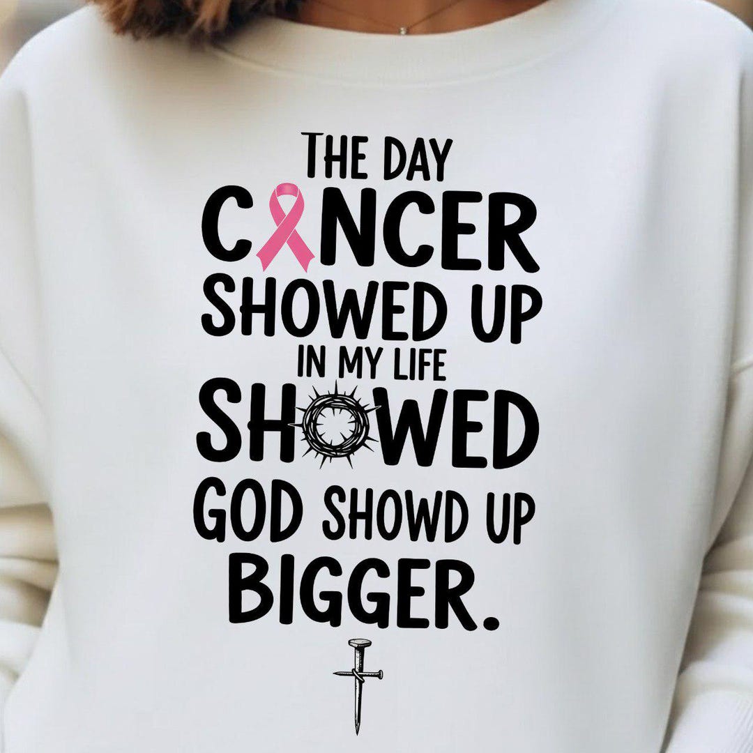 Breast Cancer Awareness PNG - God Showed up Bigger Christian Quote ...