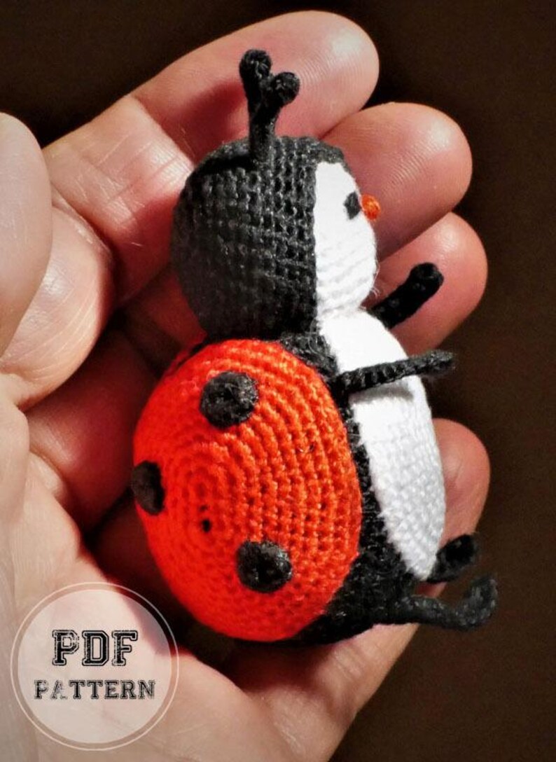 Ladybug Amigurumi Crochet Pattern PDF, Mini Ladybird Keychain Tutorial ...